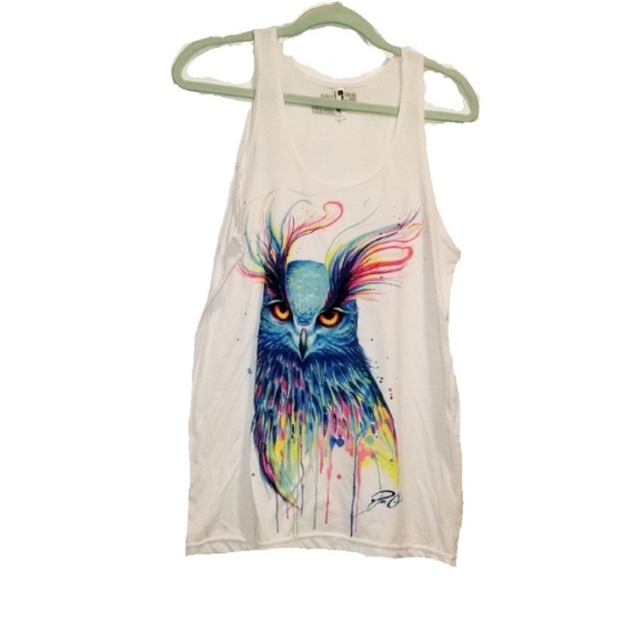 Electro Threads | Tops | Electro Threads Psychedelic Owl Tank Top ...